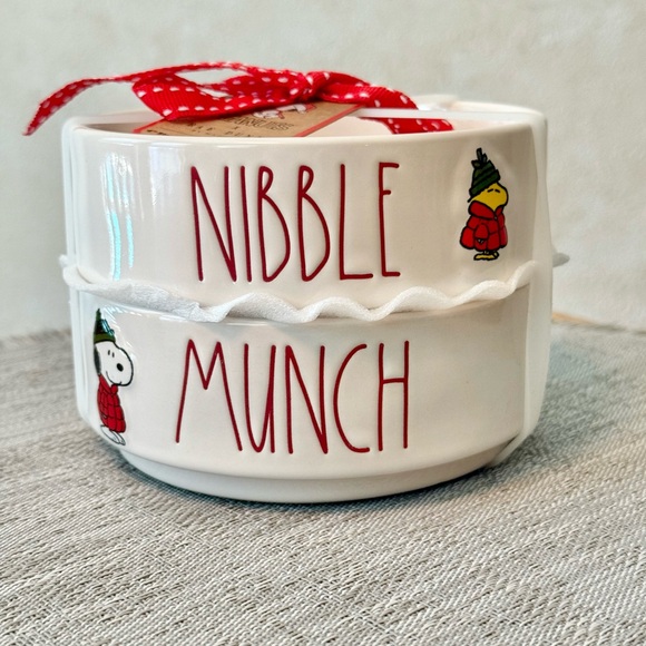 Rae Dunn | Dog | Peanuts Rae Dunn Snoopy Nibble Munch Set Of 2 Holiday Pet Food Bowls New | Poshmark